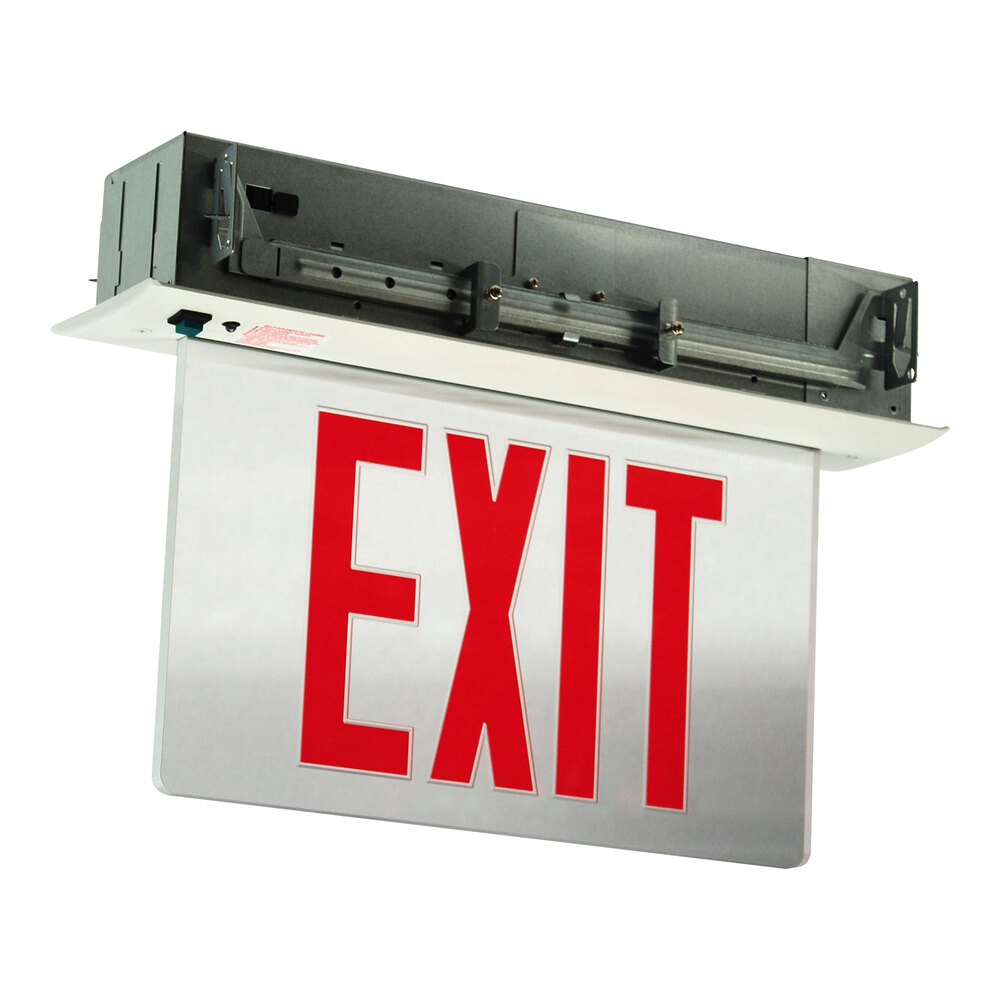 CLS 02-XERMRW-AC2 Double Face White/Mirror Recessed LED Exit Sign with ...