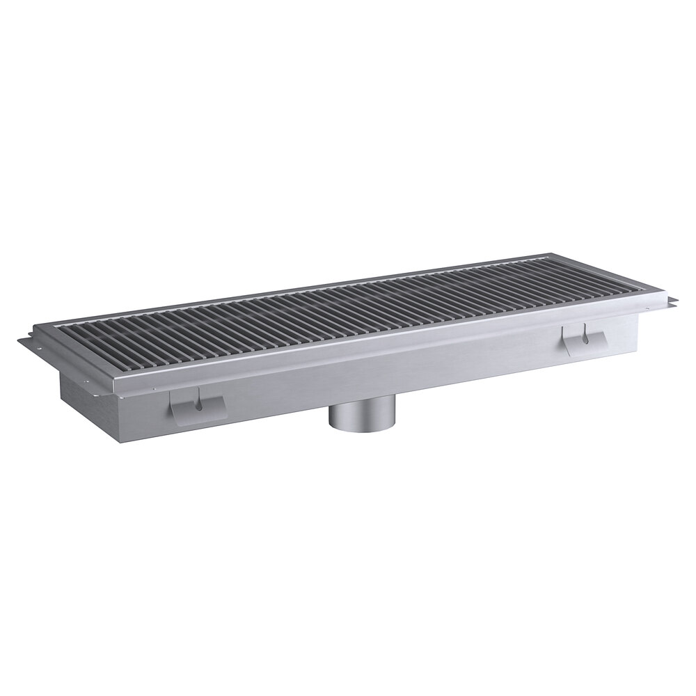 Regency 12" x 36" 14-Gauge Stainless Steel Floor Trough with Grate