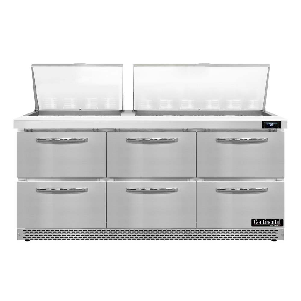 Continental Refrigerator SW72N30M-FB-D 72" 6 Drawer Mighty Top Front ...