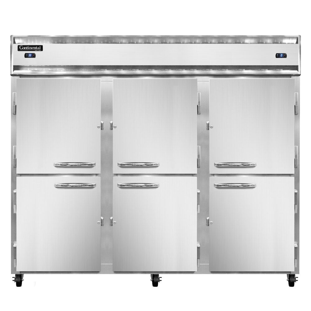 Continental Refrigerator 3RES-N-SS-HD 86" Half Door Extra Wide Shallow ...