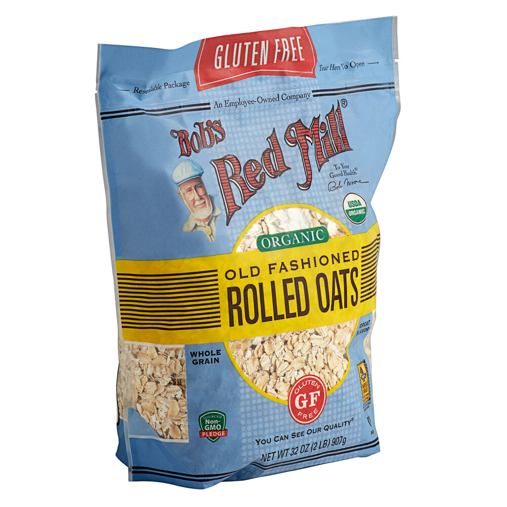 Bob's Red Mill 32 oz. Organic Gluten-Free Whole Grain Rolled Oats - 4/Case