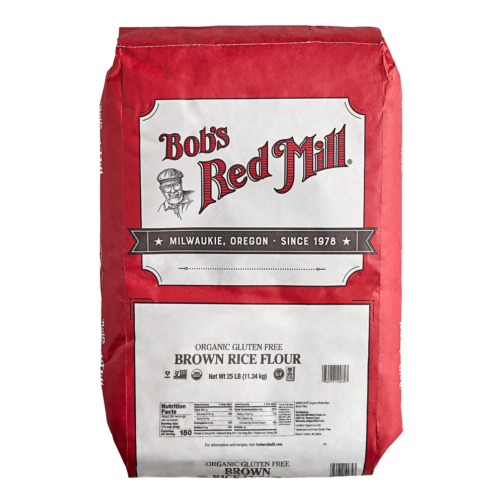Bob's Red Mill 25 lb. Gluten-Free Organic Brown Rice Flour