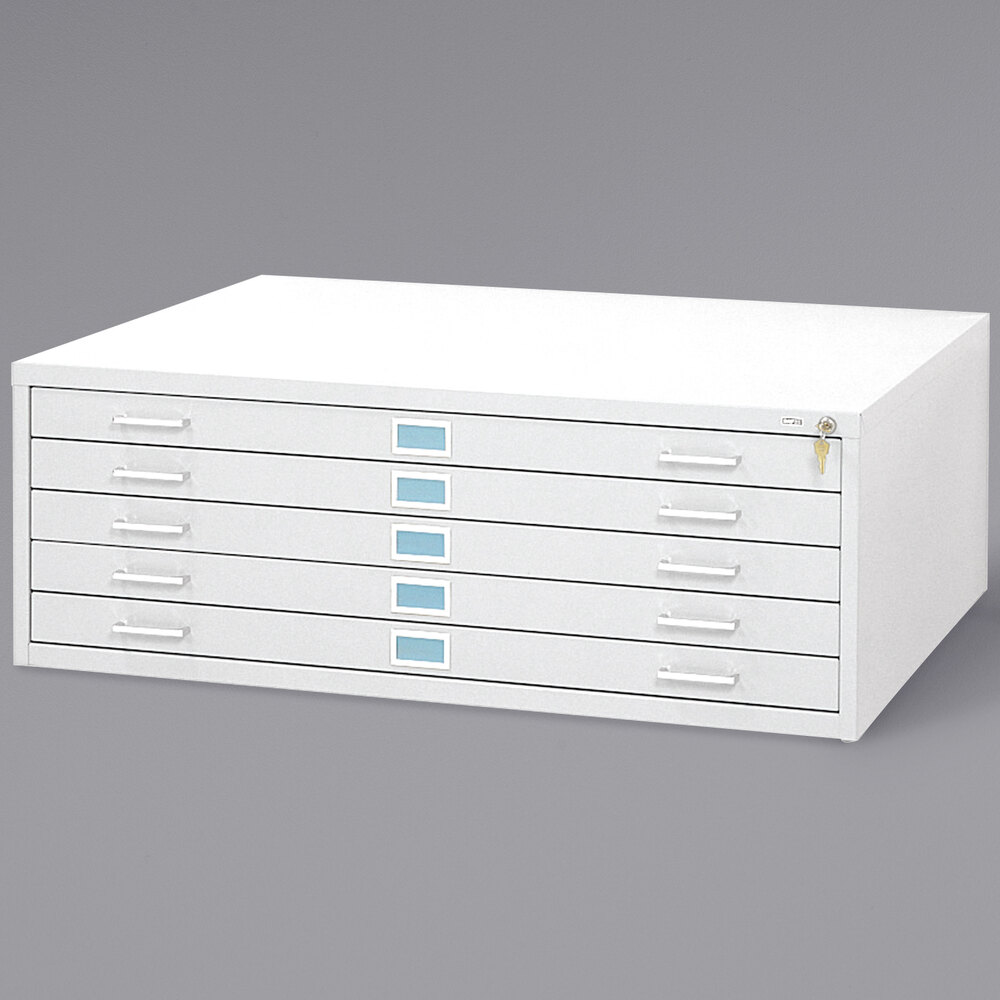 Safco 4996WHR 5-Drawer White Steel Flat File Cabinet for 30" x 42 ...