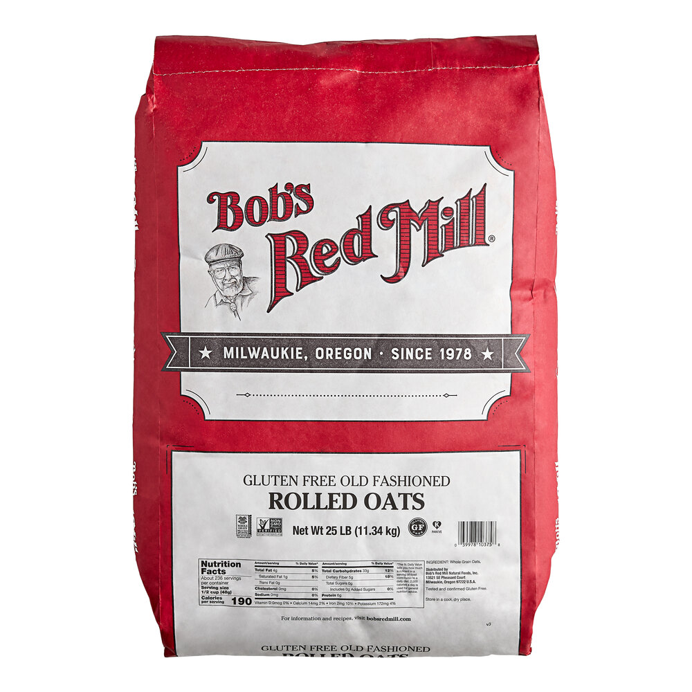 Bob's Red Mill 25 lb. Gluten-Free Whole Grain Rolled Oats