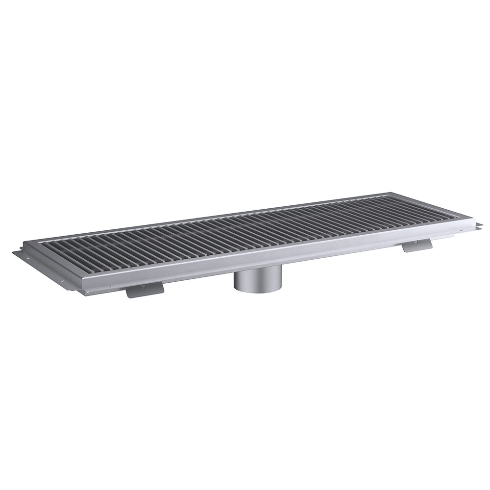 Regency 12" x 36" 14-Gauge Stainless Steel Floor Water Receptacle with ...