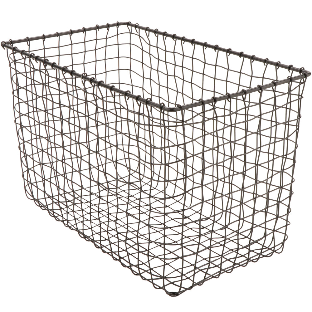 GET WB-303-MG Breeze 15" x 8" x 10" Rectangular Metal Gray Basket