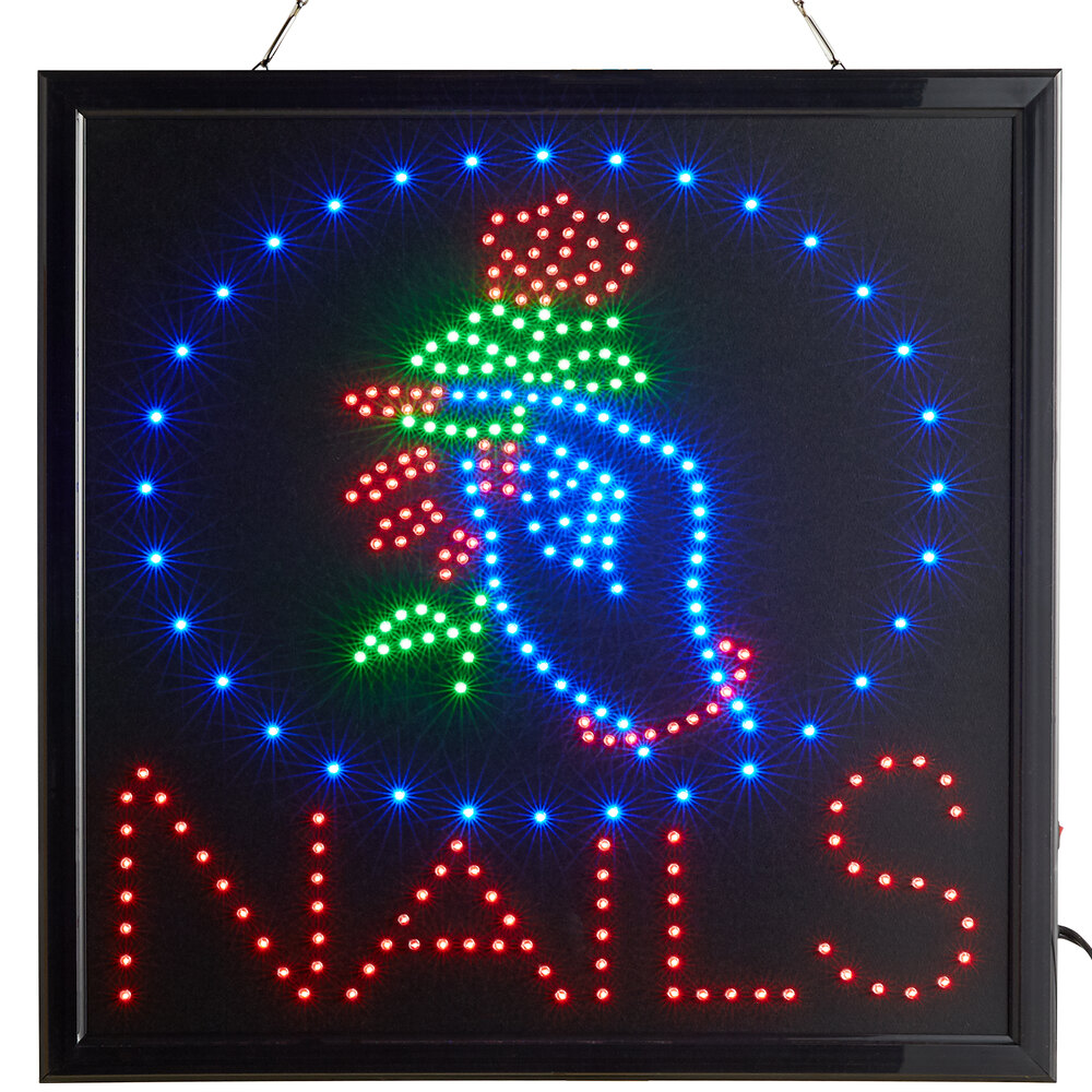 Choice 20" x 20" LED Square Nails Sign with Two Display Modes