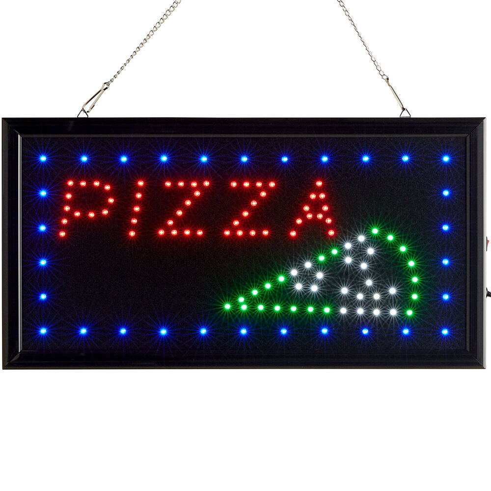 Choice 19" x 10" LED Rectangular Pizza Slice Sign with Two Display Modes