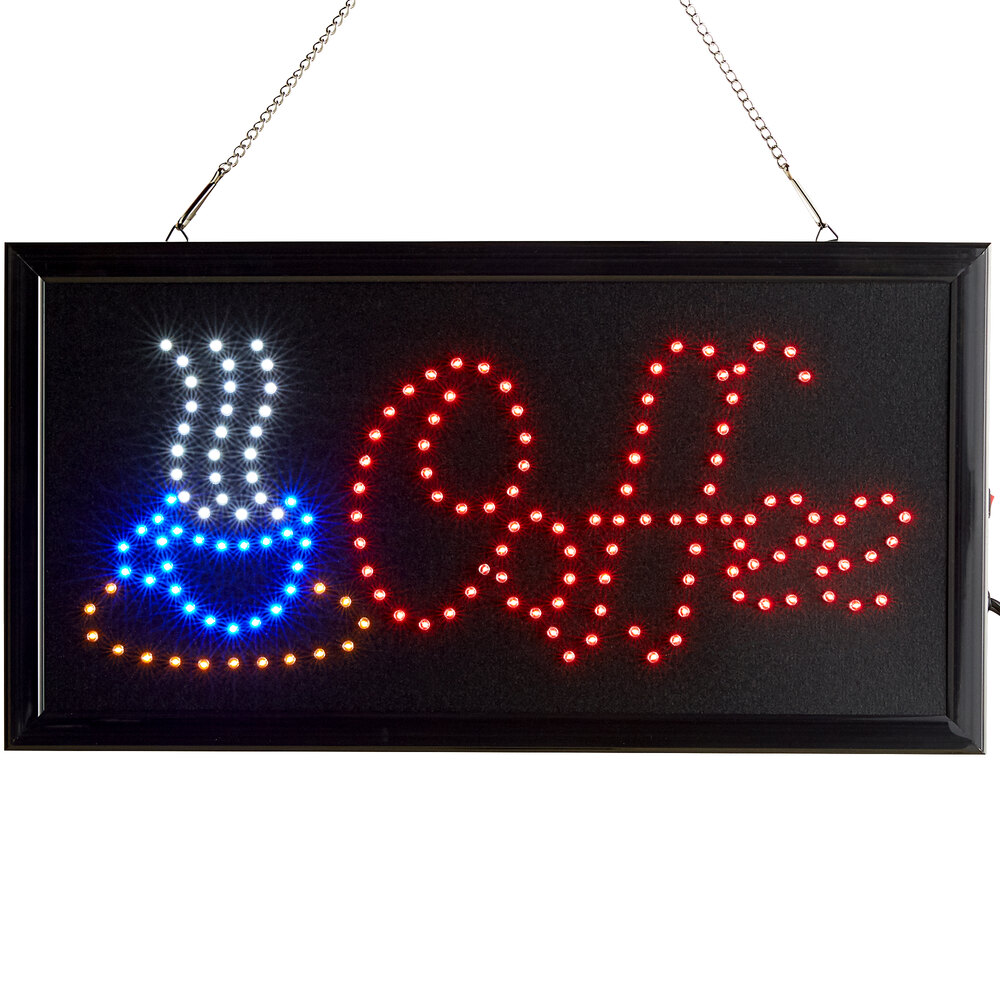 Choice 19" x 10" LED Rectangular Coffee Sign with Two Display Modes