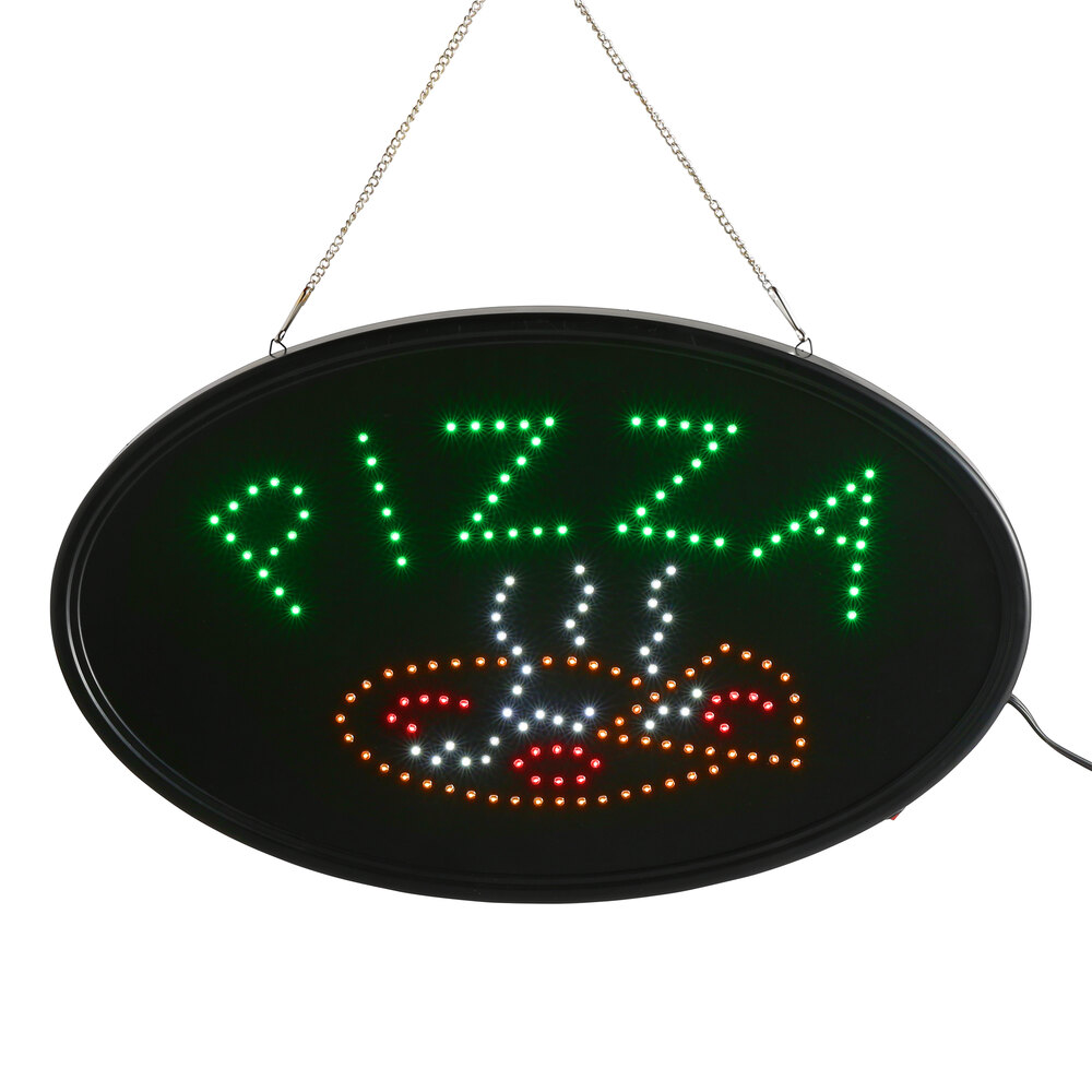 LED Oval Pizza Sign with Two Display Modes (23" x 13")
