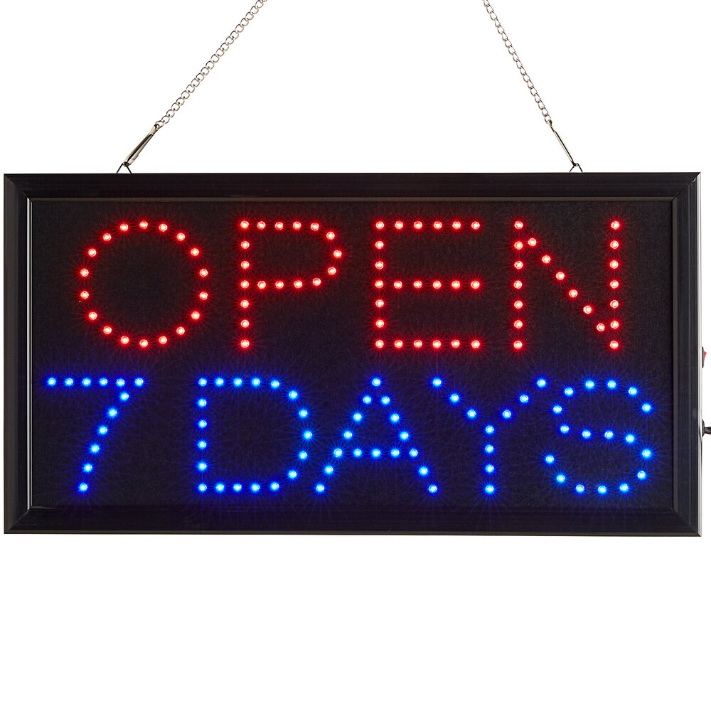 Choice 19" x 10" LED Rectangular Open 7 Days Sign with Two Display Modes