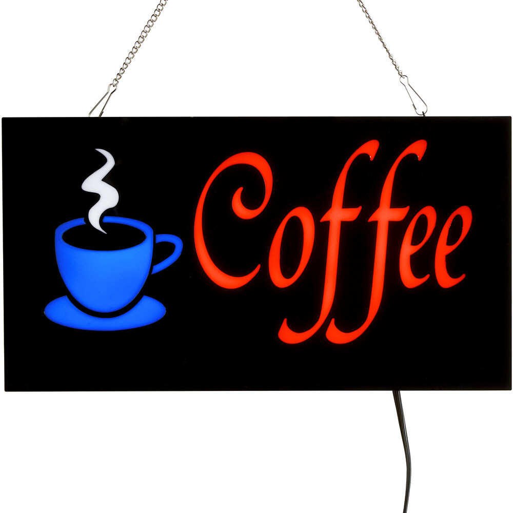 Choice 19" x 10" LED Solid Rectangular Coffee Sign with Two Display Modes