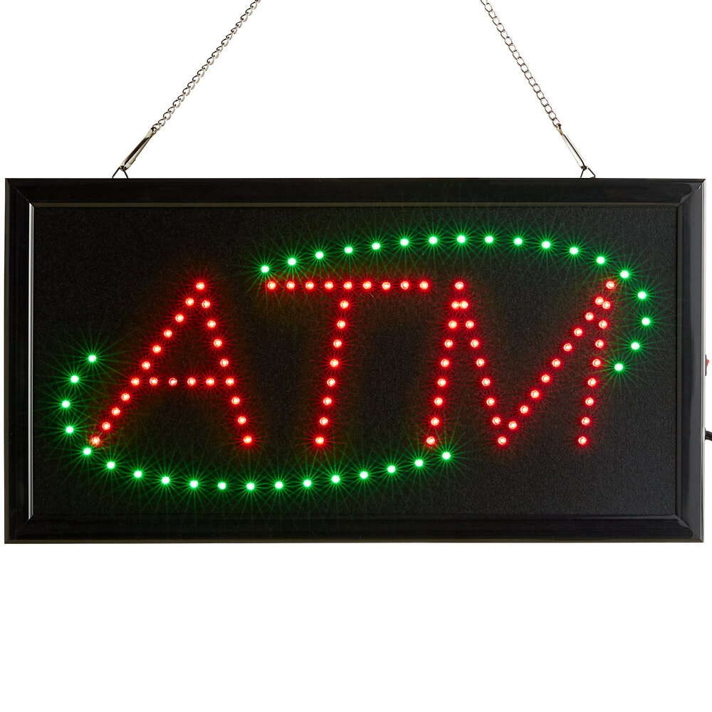 Choice 19" x 10" LED Rectangular Red and Green ATM Sign with Two ...