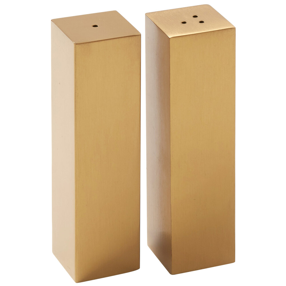 American Metalcraft SPDG33 2 oz. Gold Stainless Steel Rectangular Salt ...