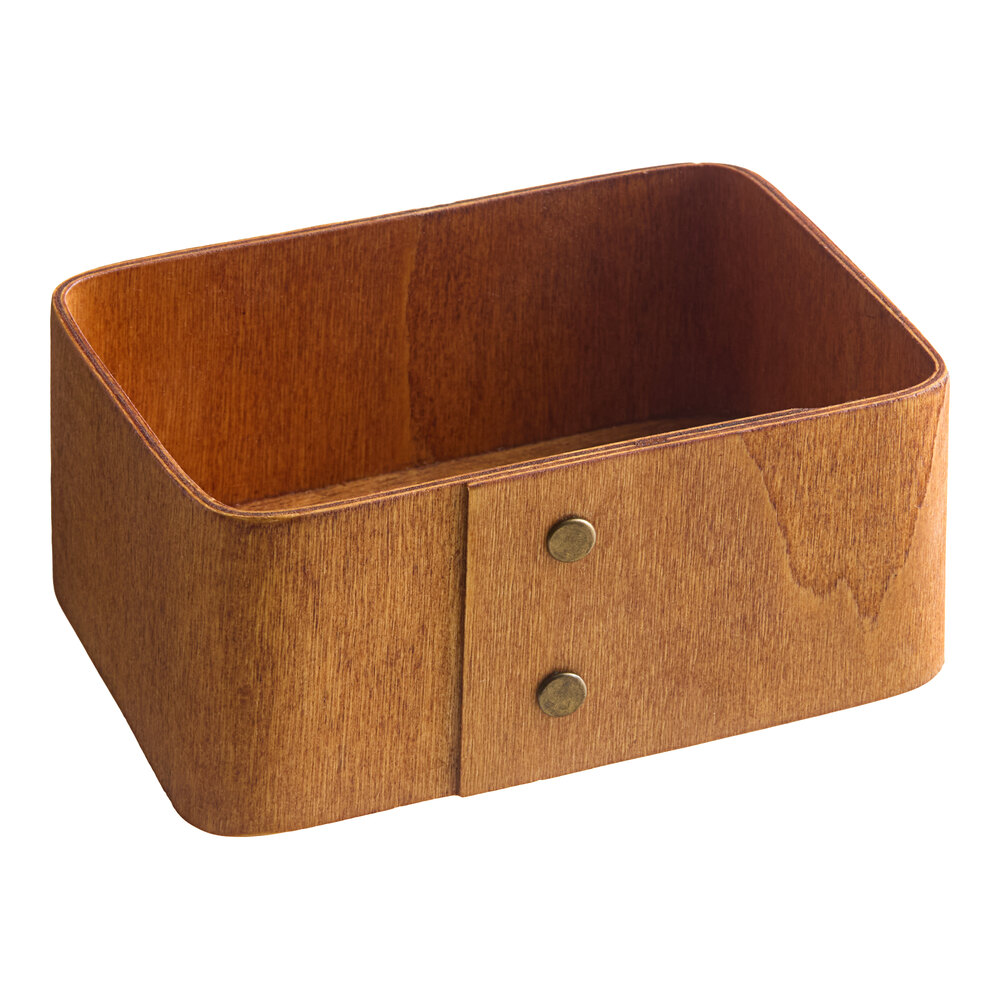 American Metalcraft PWS4 4" x 3 5/8" Natural Poplar Wood Sugar Caddy