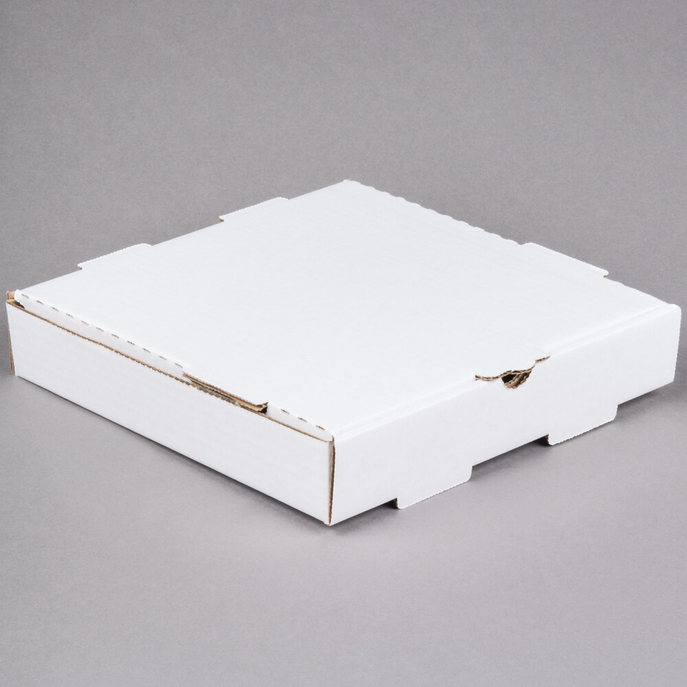 Choice 10" x 10" x 2" White Customizable Corrugated Plain Pizza Box ...