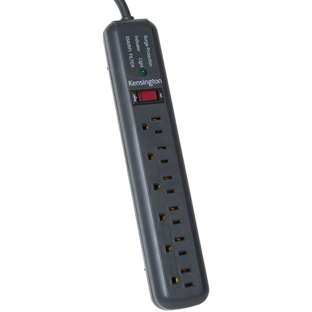 Kensington K38215NA 15' Gray 6-Outlet Surge Protector, 540 Joules