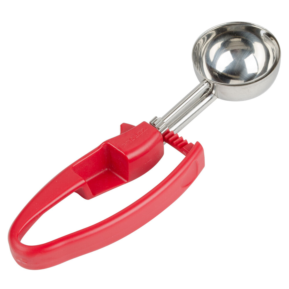 Zeroll 2024 #24 Red Universal EZ Squeeze Handle Disher - 1.49 oz.