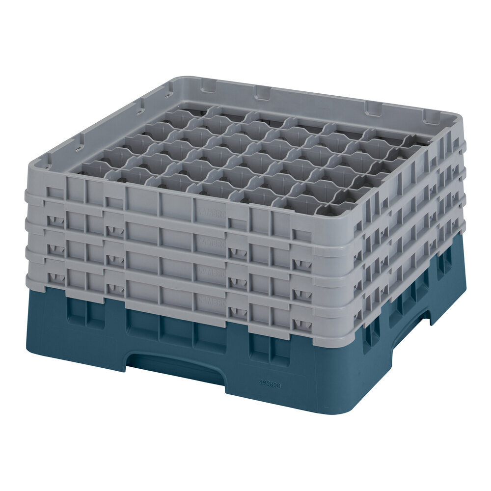Cambro 49S800414 Teal Camrack Customizable 49 Compartment 8 1/2" Glass ...