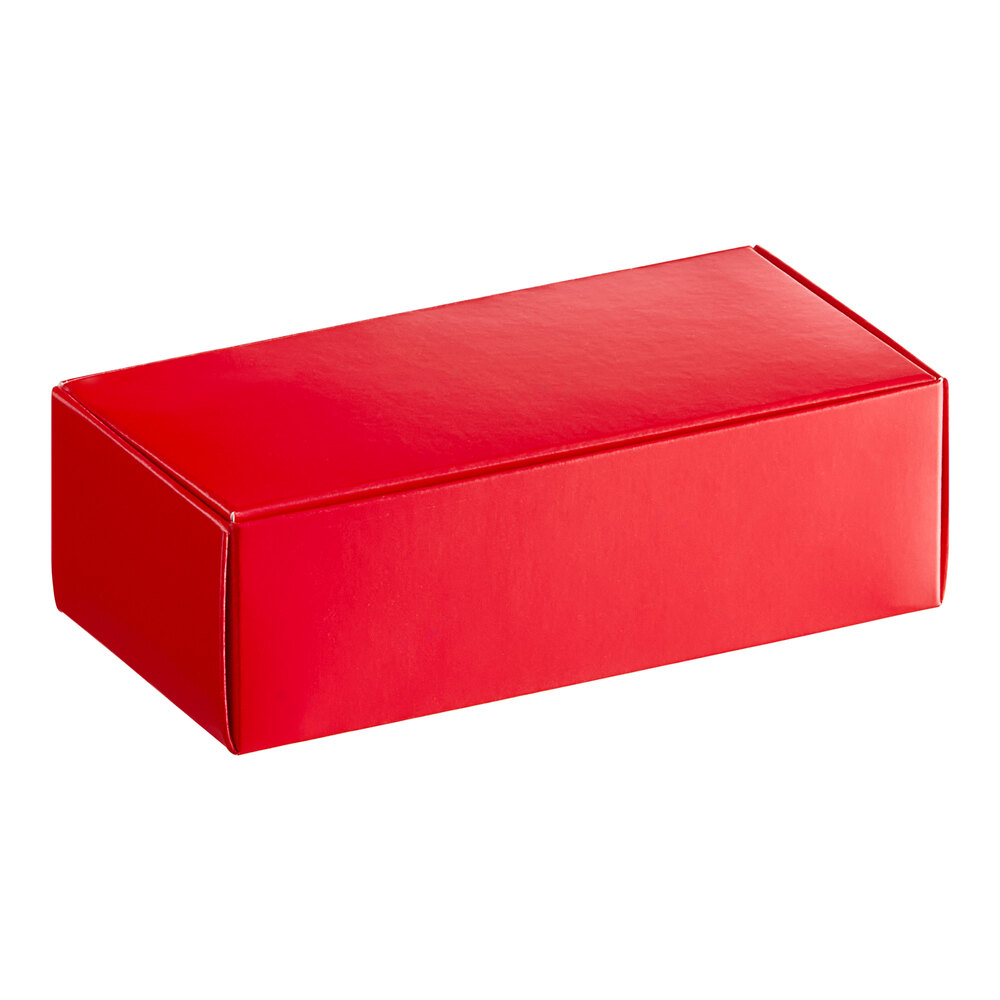 Simplex 5 1/2" x 2 3/4" x 1 3/4" 1-Piece 1/2 lb. Red Candy Box - 250/Case