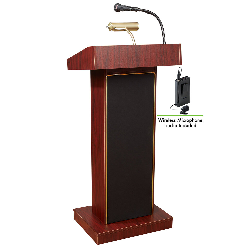Oklahoma Sound 800X-MY/LWM-6 Mahogany Finish Orator Lectern with Sound ...