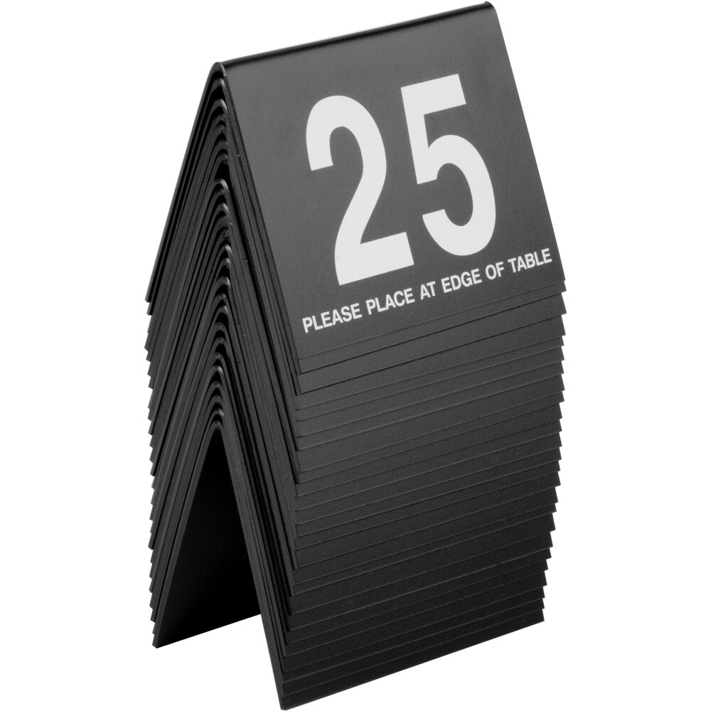 Cal-Mil 234-13 3 1/2" x 3" Black / White Double-Sided Number Table ...