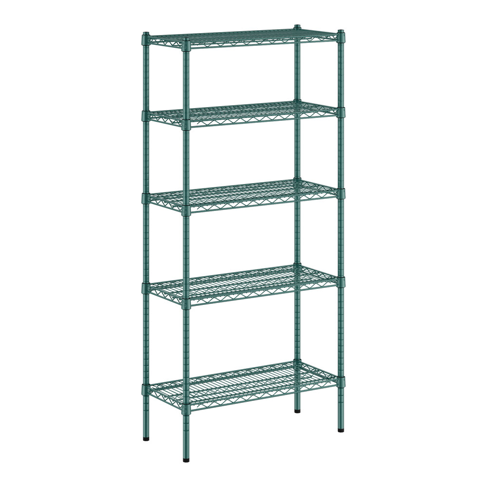 Regency 14" x 30" NSF Green Epoxy 5-Shelf Kit with 64" Posts