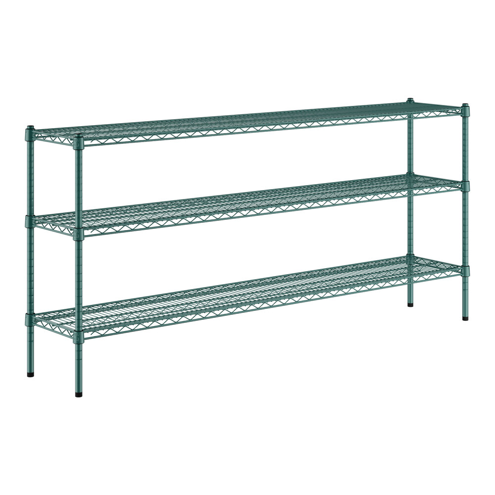 Regency 14" x 72" NSF Green Epoxy 3-Shelf Kit with 34" Posts