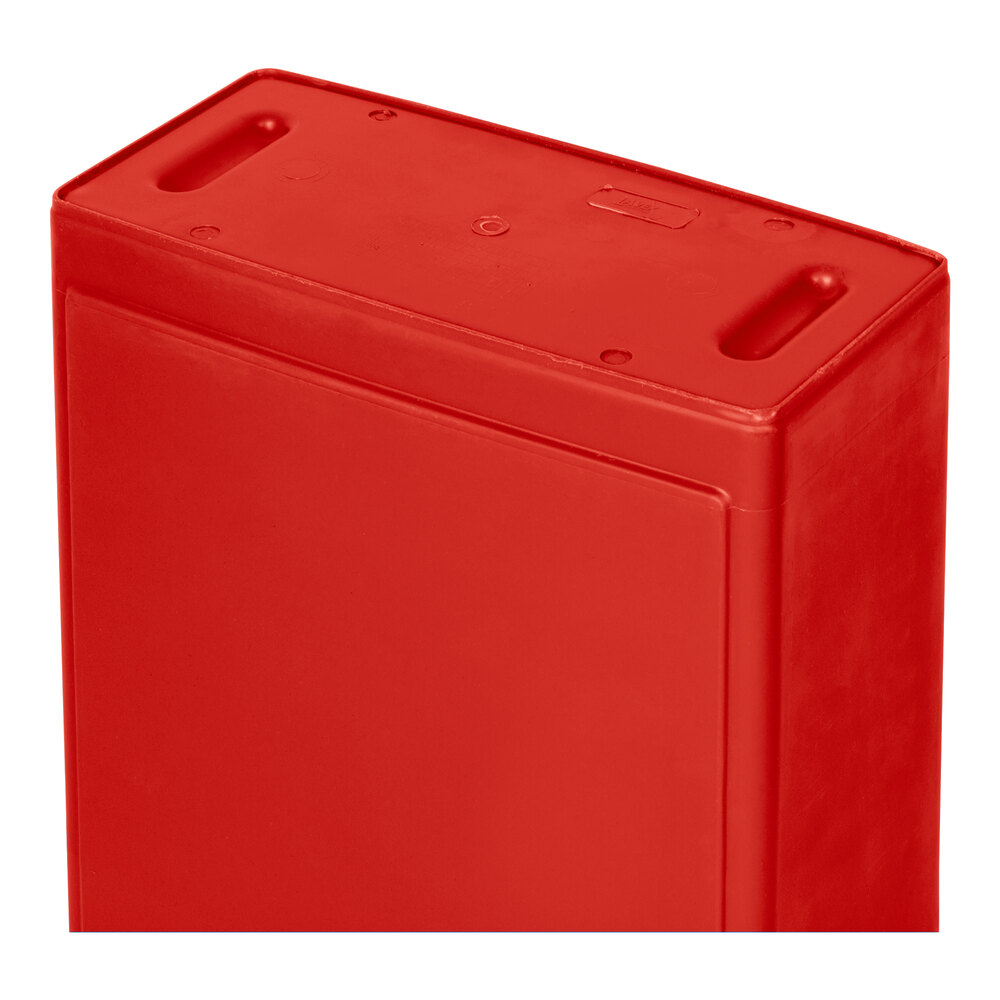 Lavex 23 Gallon Red Slim Rectangular Trash Can