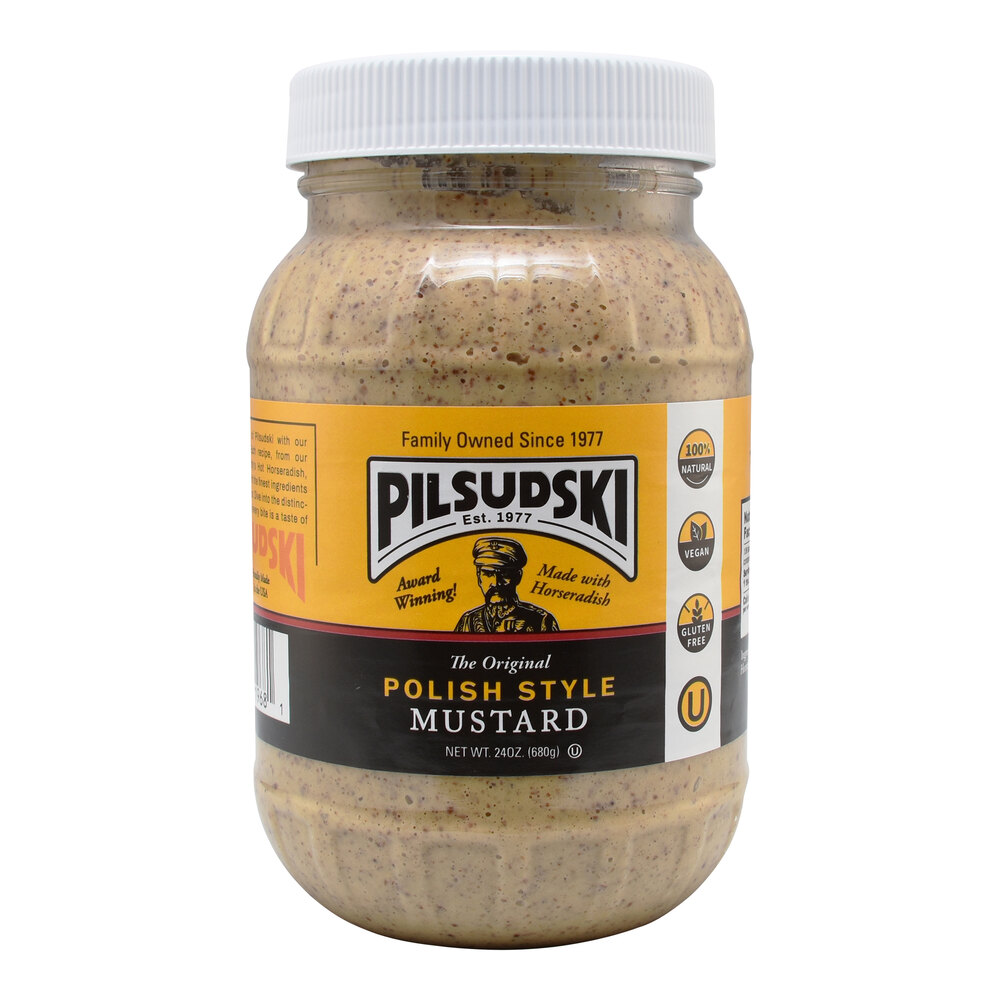 Pilsudski 24 oz. Polish Style Horseradish Mustard - 12/Case