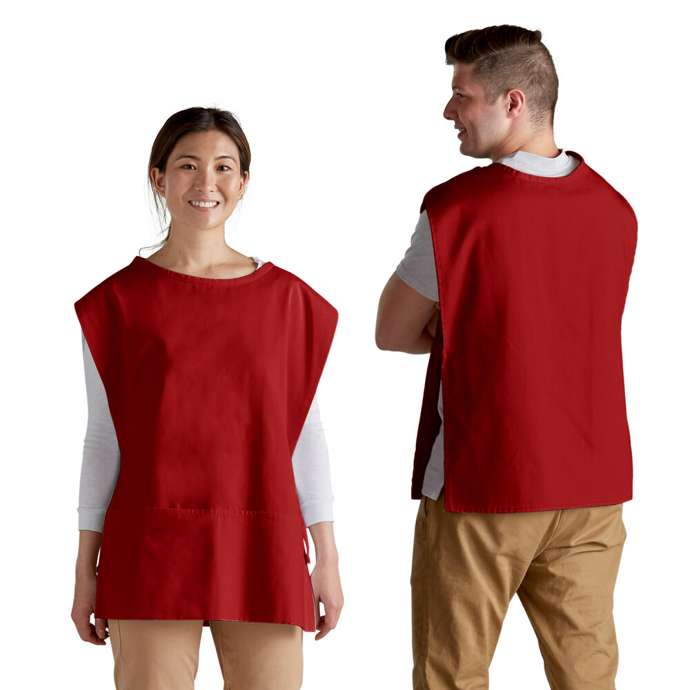 Choice Red Cobbler Apron with 2 Pockets - 29" x 20"