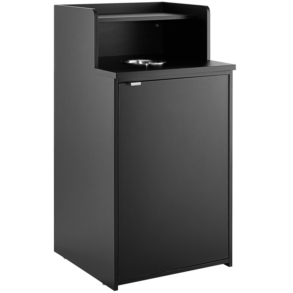 Lancaster Table & Seating Waste 32 Gallon Black Waste Receptacle ...