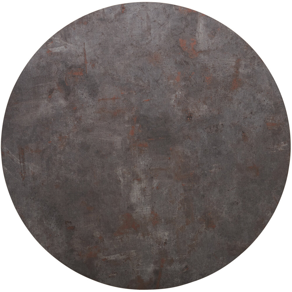 BFM Seating Relic Rustic Copper 30" Round Melamine Table Top with ...