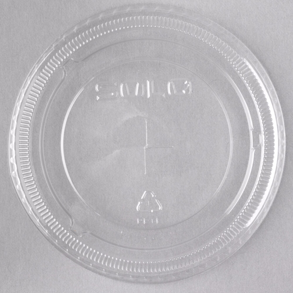 Solo 662TS Clear Plastic Lid with Straw Slot - 100/Pack
