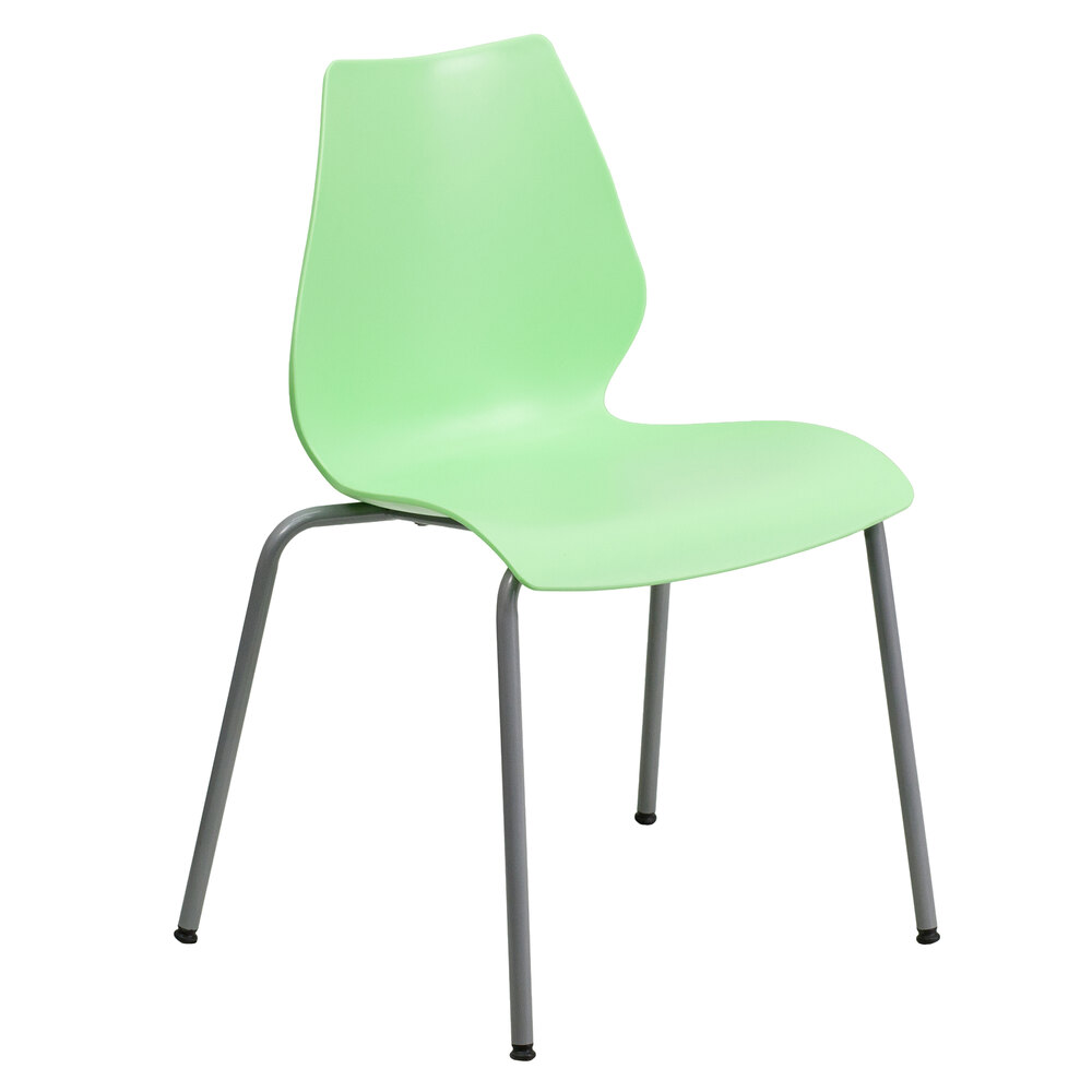Flash Furniture RUT-288-GREEN-GG Hercules Green Stack Chair with Lumbar ...
