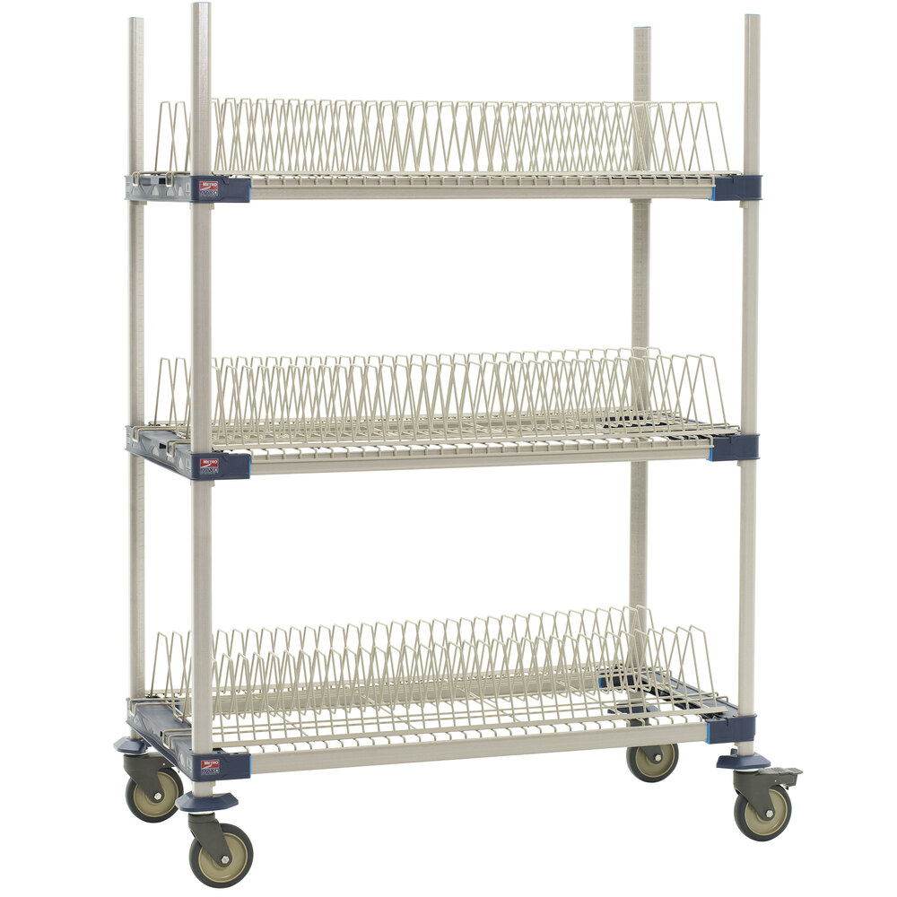 Metro MAX4-PR48VX2 MetroMax 4 Mobile Three Tier Tray Drying Rack - 24 ...