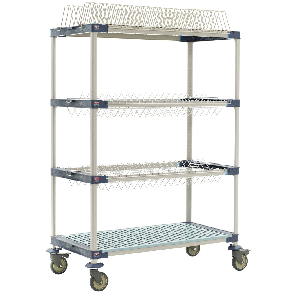 Metro MAX4-PR48VX3 MetroMax 4 Mobile Four Tier Tray Drying Rack - 24" x ...