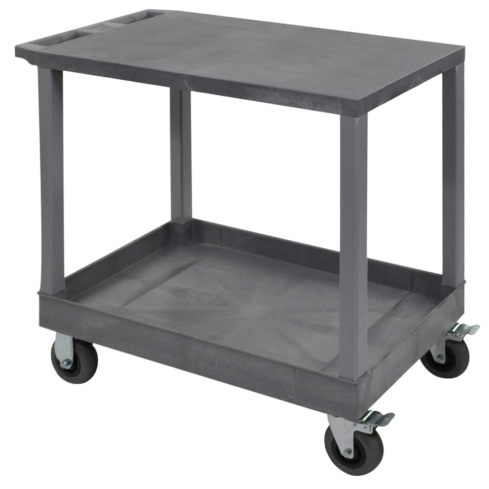 Luxor EC21SP5 G Gray 1 Tub And 1 Flat Shelf Utility Cart With 5