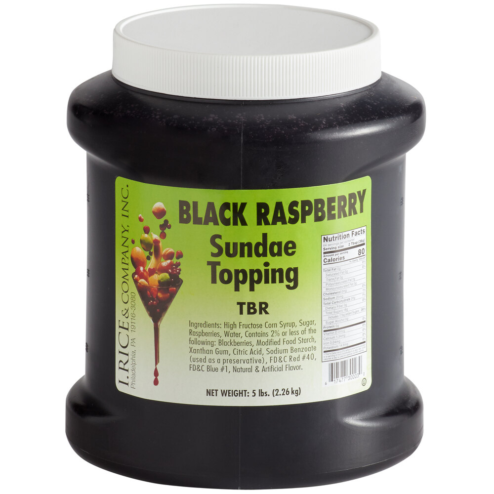 I. Rice Black Raspberry Dessert / Sundae Topping 1/2 Gallon
