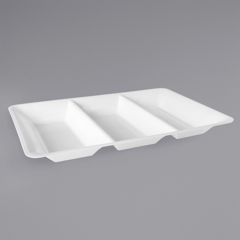 Fineline RC475.WH Platter Pleasers White 14" x 10" Rectangular 3 ...