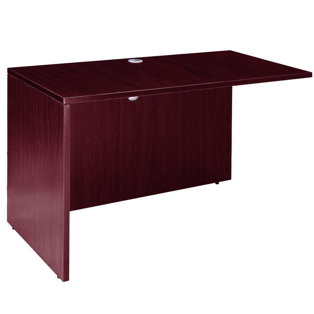 Boss N145-M Mahogany Laminate Reversible Return Desk - 47" x 24" x 29"