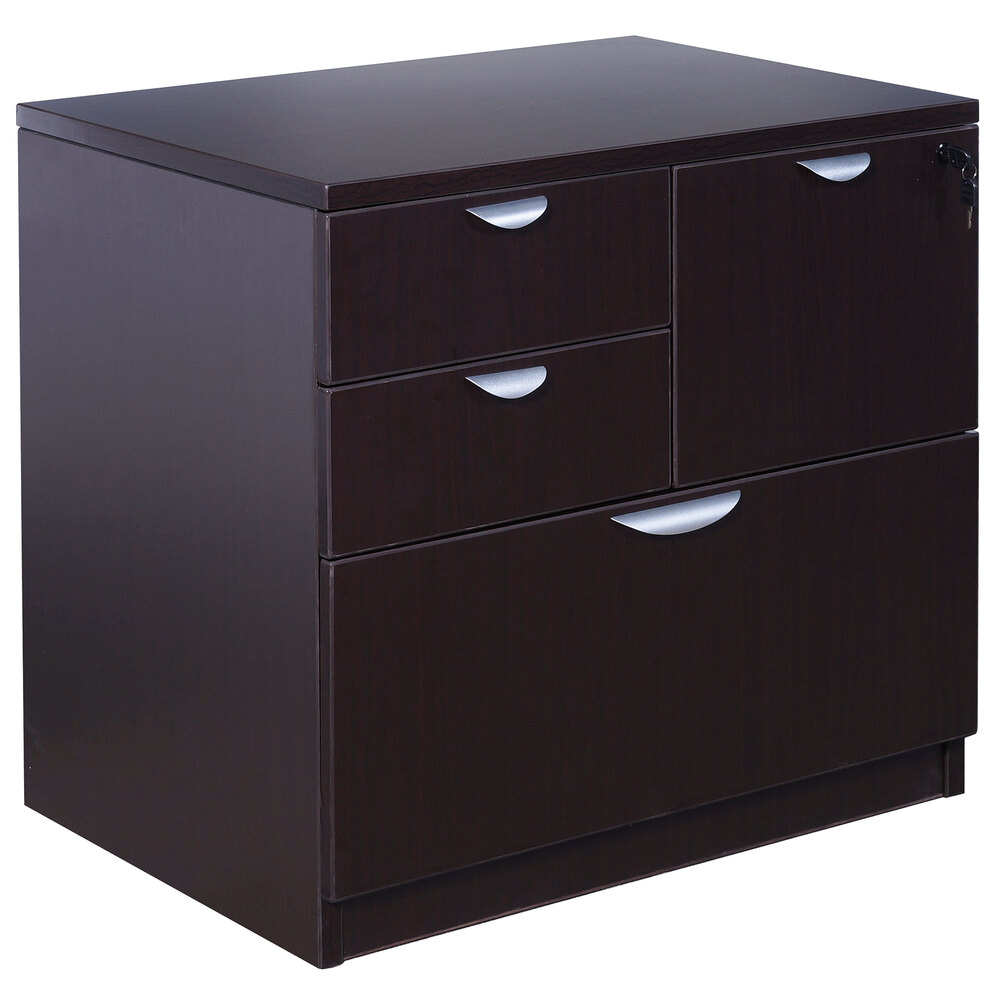 Boss N114-MOC Mocha Laminate Combination Lateral File Cabinet - 31" x ...