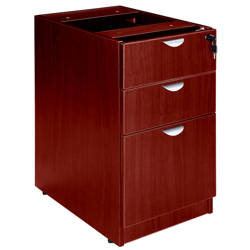 Boss N166-M Mahogany Laminate Deluxe Pedestal Letter File Cabinet with ...