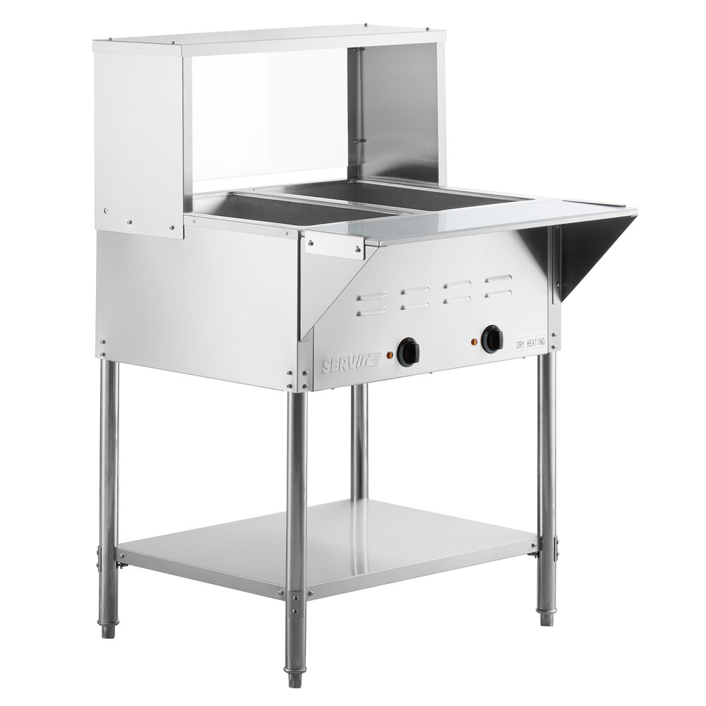 ServIt Two Pan Open Well Electric Steam Table with Undershelf ...
