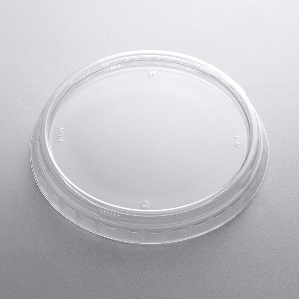 Fabri-Kal Alur Clear PET Plastic Round Deli Container Outer-Fit Lid ...