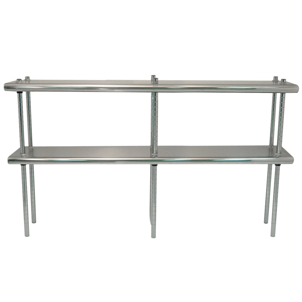 Advance Tabco DS-12-96 12" x 96" Table Mounted Double Deck Stainless ...