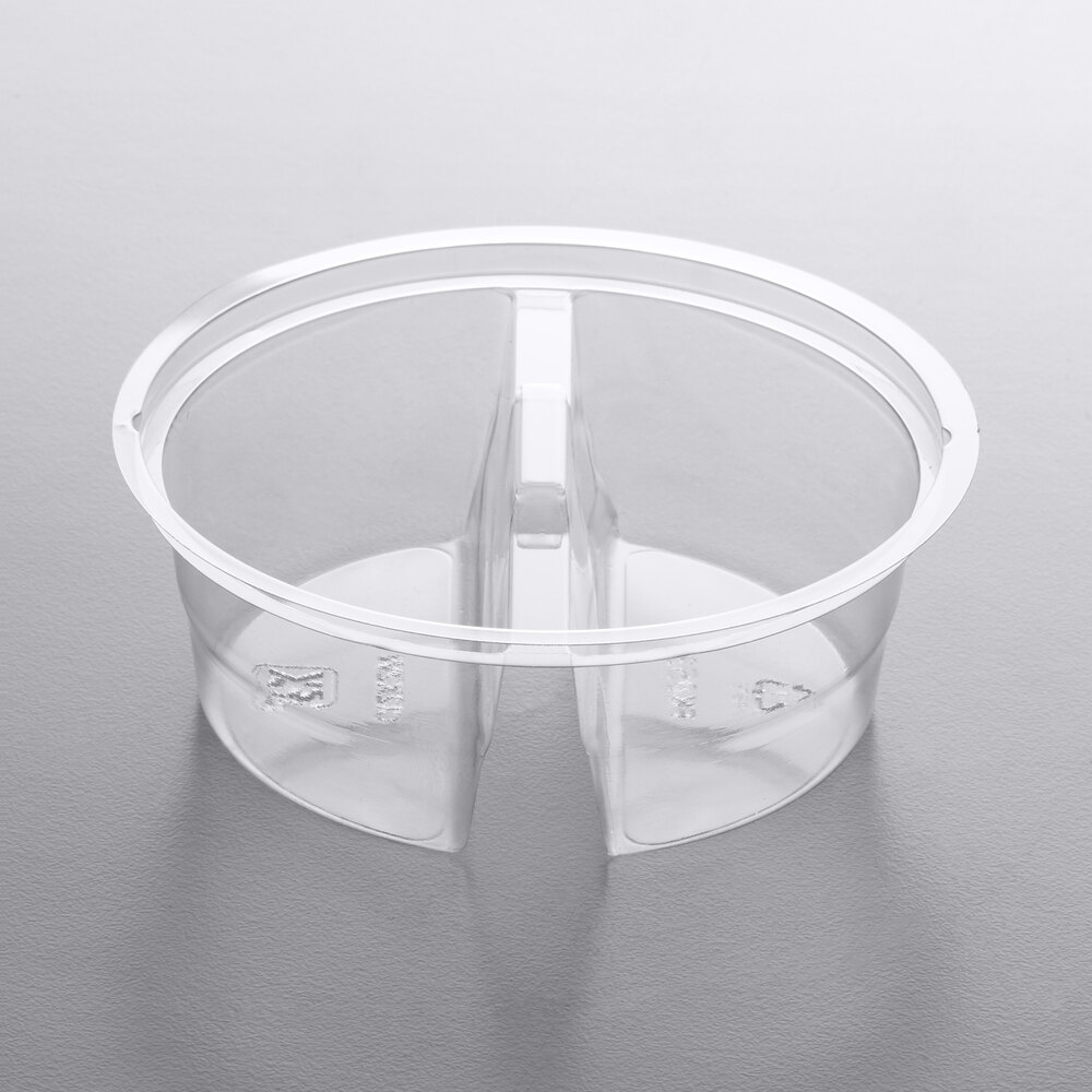 Fabri-Kal CI2X2W 4 oz. Divided Clear PET Wide Parfait Insert - 1,000/Case