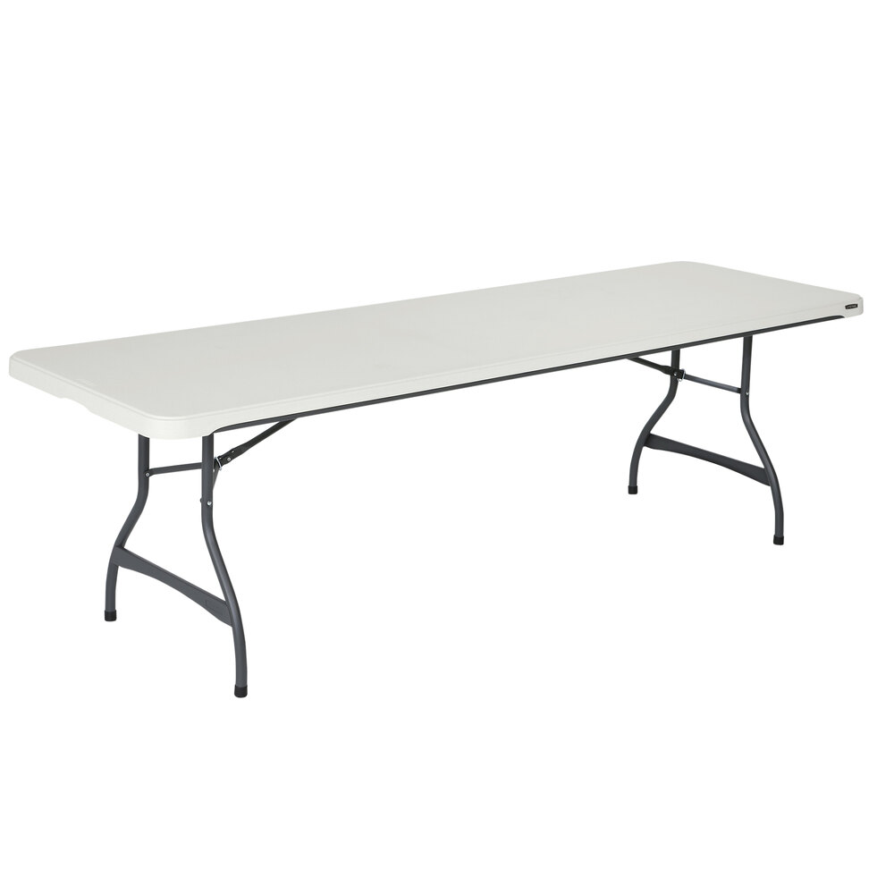 Lifetime 80707 96" x 30" Almond Plastic Nesting Folding Table - 4/Pack