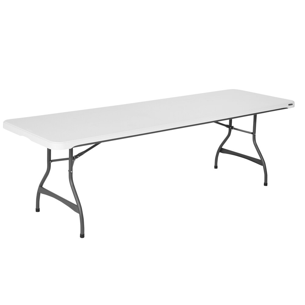 Lifetime 80344 96" x 30" White Granite Plastic Nesting Folding Table ...