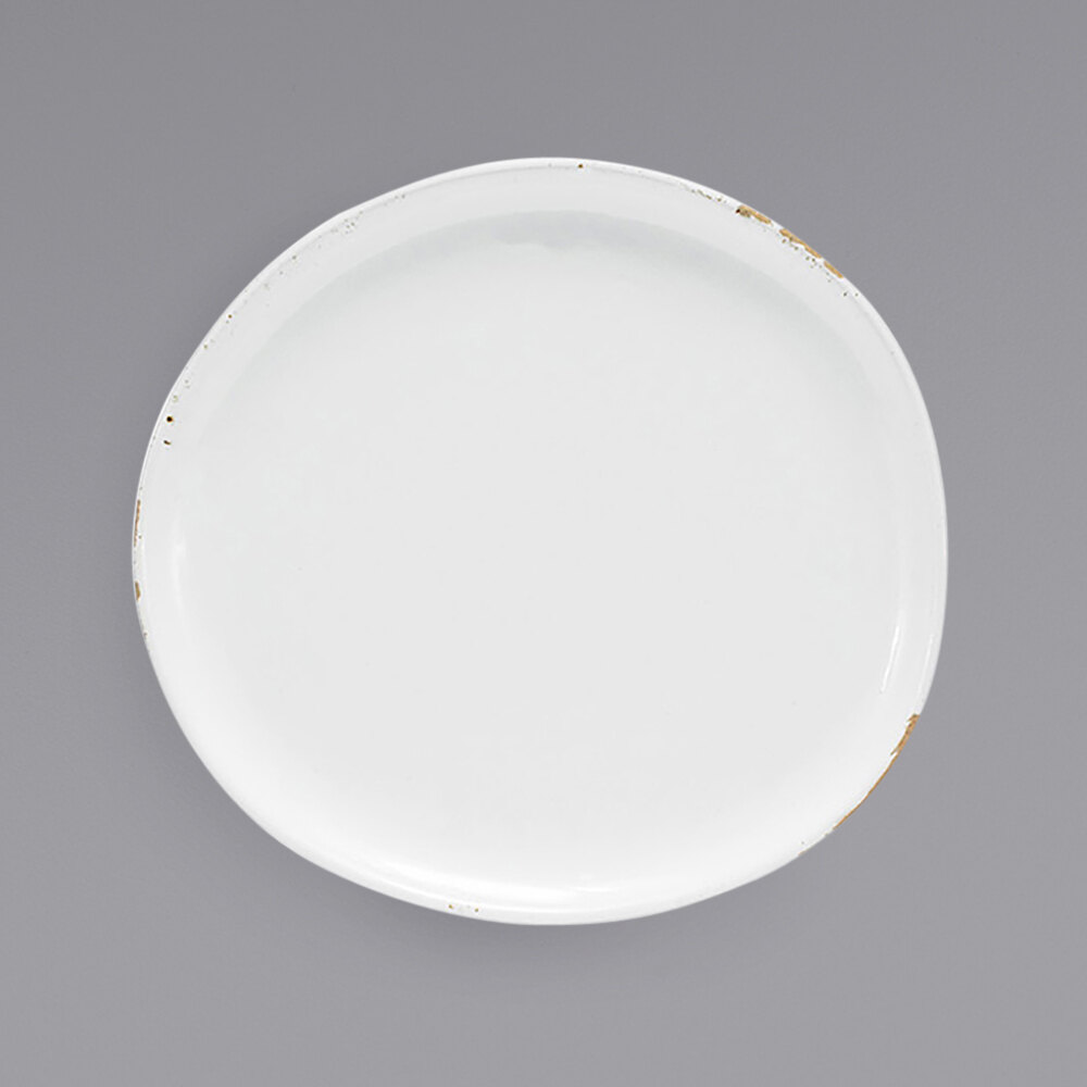 Front of the House Artefact 9" White Round Porcelain Plate - 6/Case